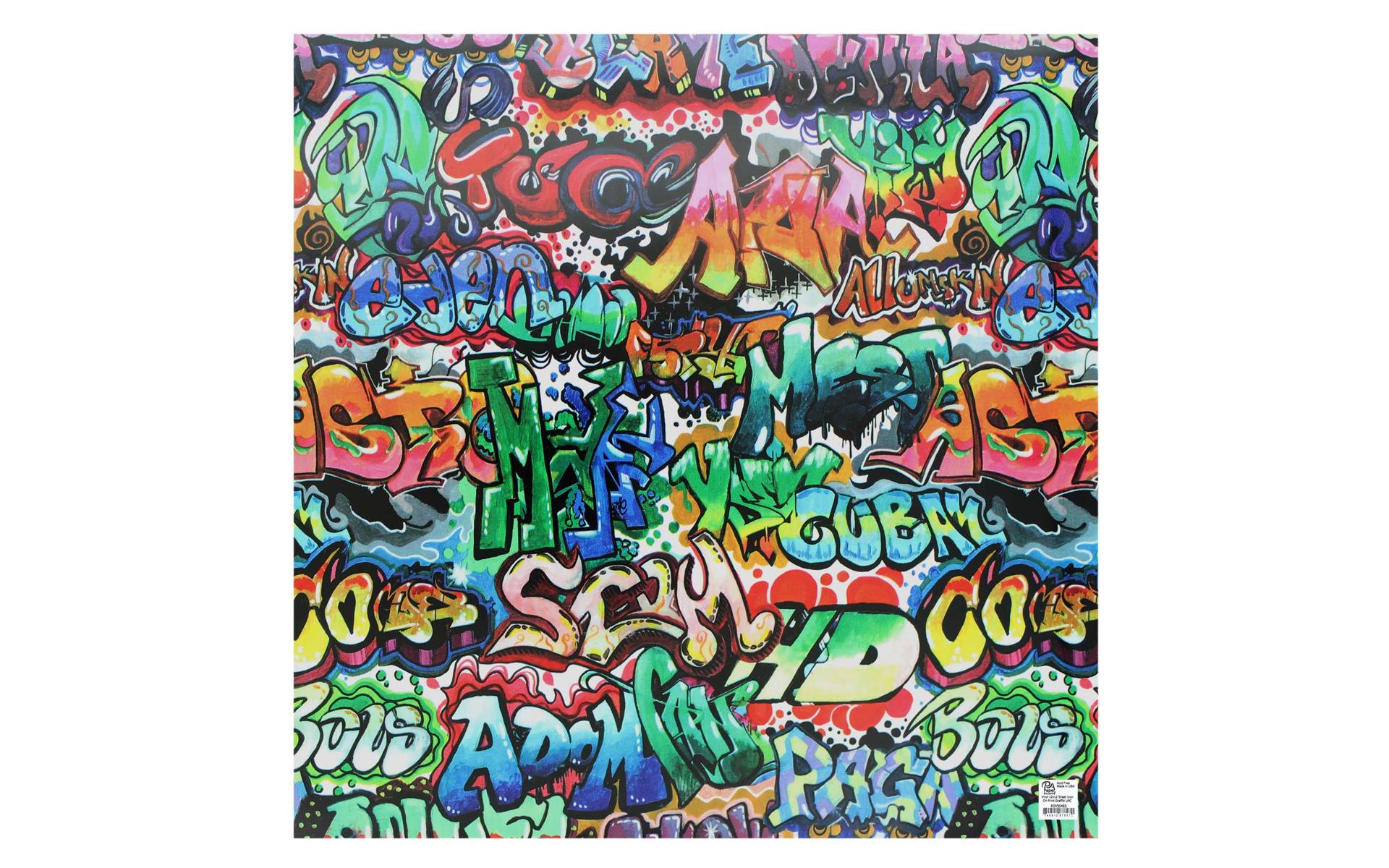 Vinyl 12x12 Sheet Iron On Print 12pc Graffiti UPC - Walmart.com