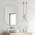 YOSHOOT Frameless Octagon Shape Wall Hanging Mirror, No Frame Vanity ...