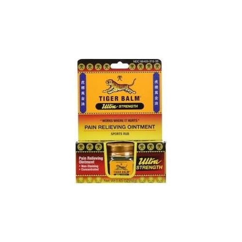 Tiger Balm Ultra Strength Pain Relieving Ointment Sports Rub, .63oz, 3 ...