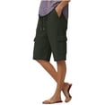 BADHUB Womens Bermuda Shorts Drawstring Elastic Waist Knee Length Cargo ...