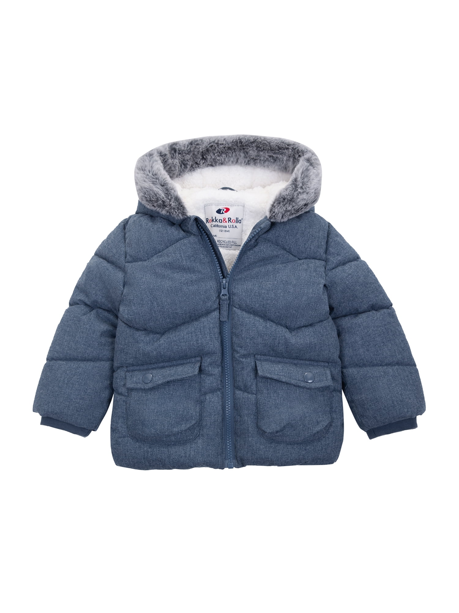 Rokka&Rolla Baby Boys' Infants Puffer Coat Toddler Hooded Winter Jacket ...