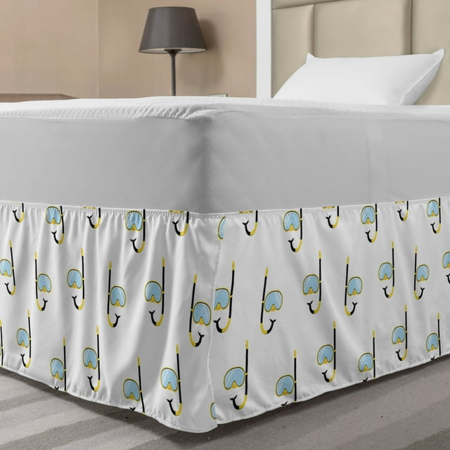 Diving Bed Skirt, Scuba Mask and Snorkel Graphic Underwater Swimming ...
