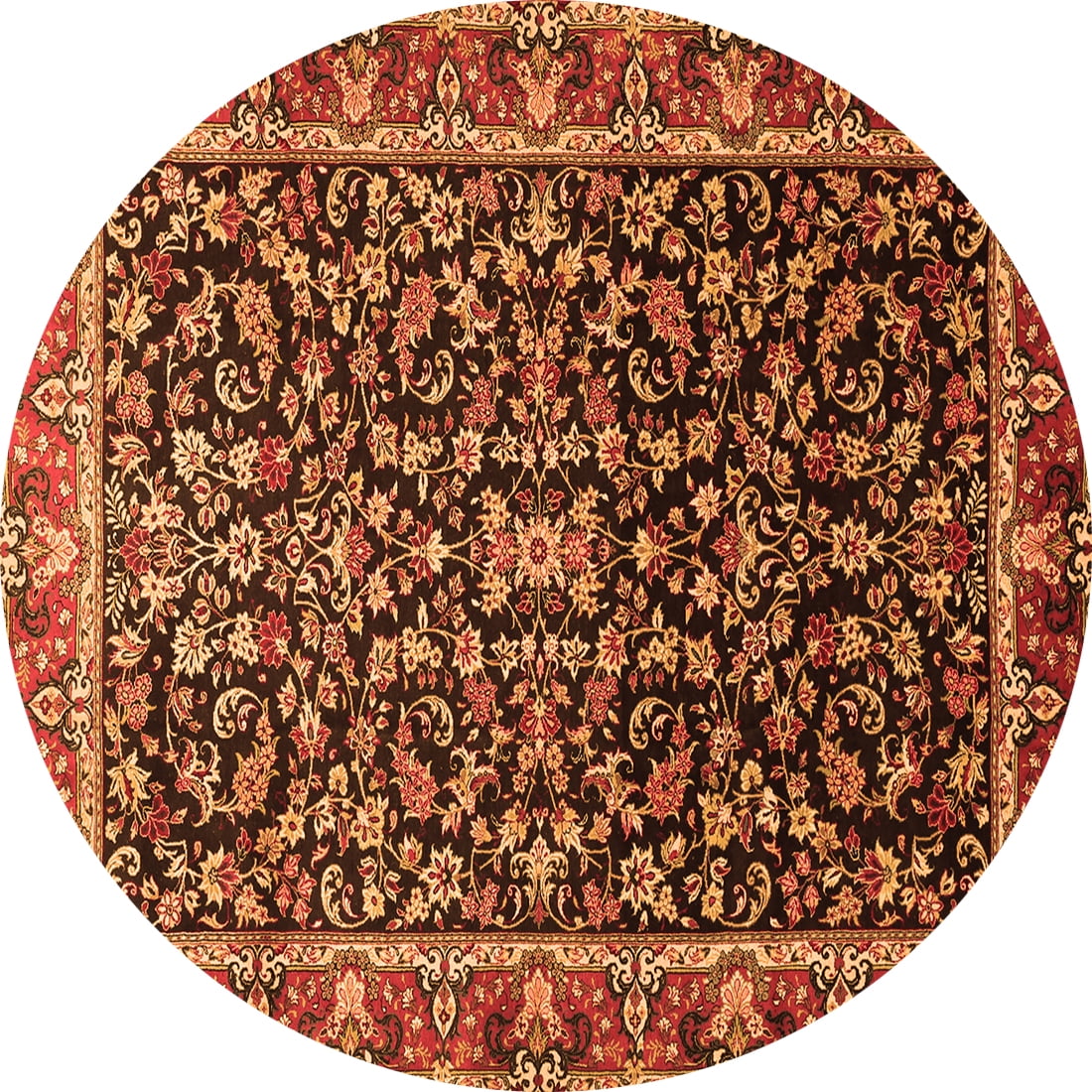 Ahgly Company Indoor Round Persian Orange Traditional Area Rugs, 8 ...