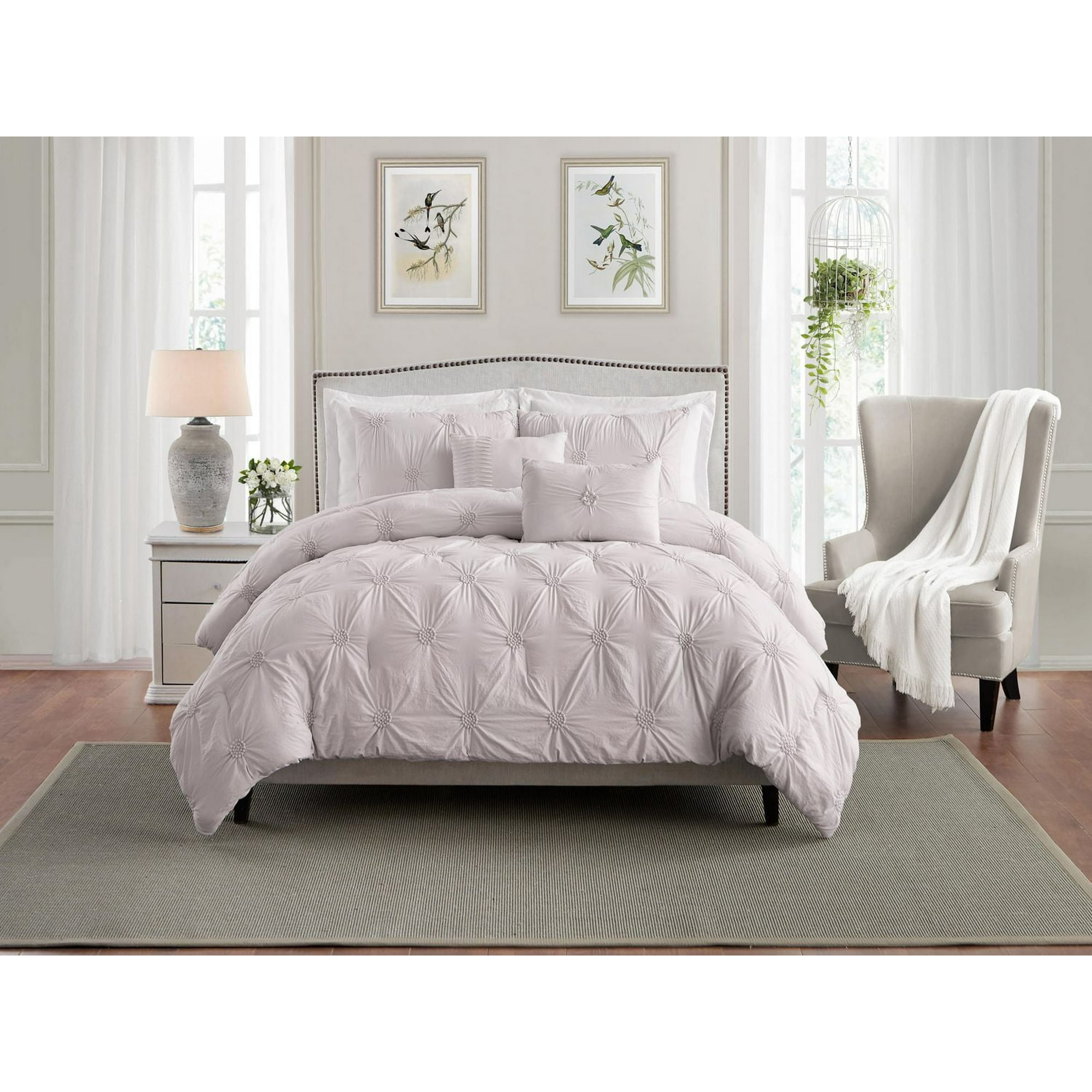 Click here for Swift Home Floral Ruched Comforter Set prices