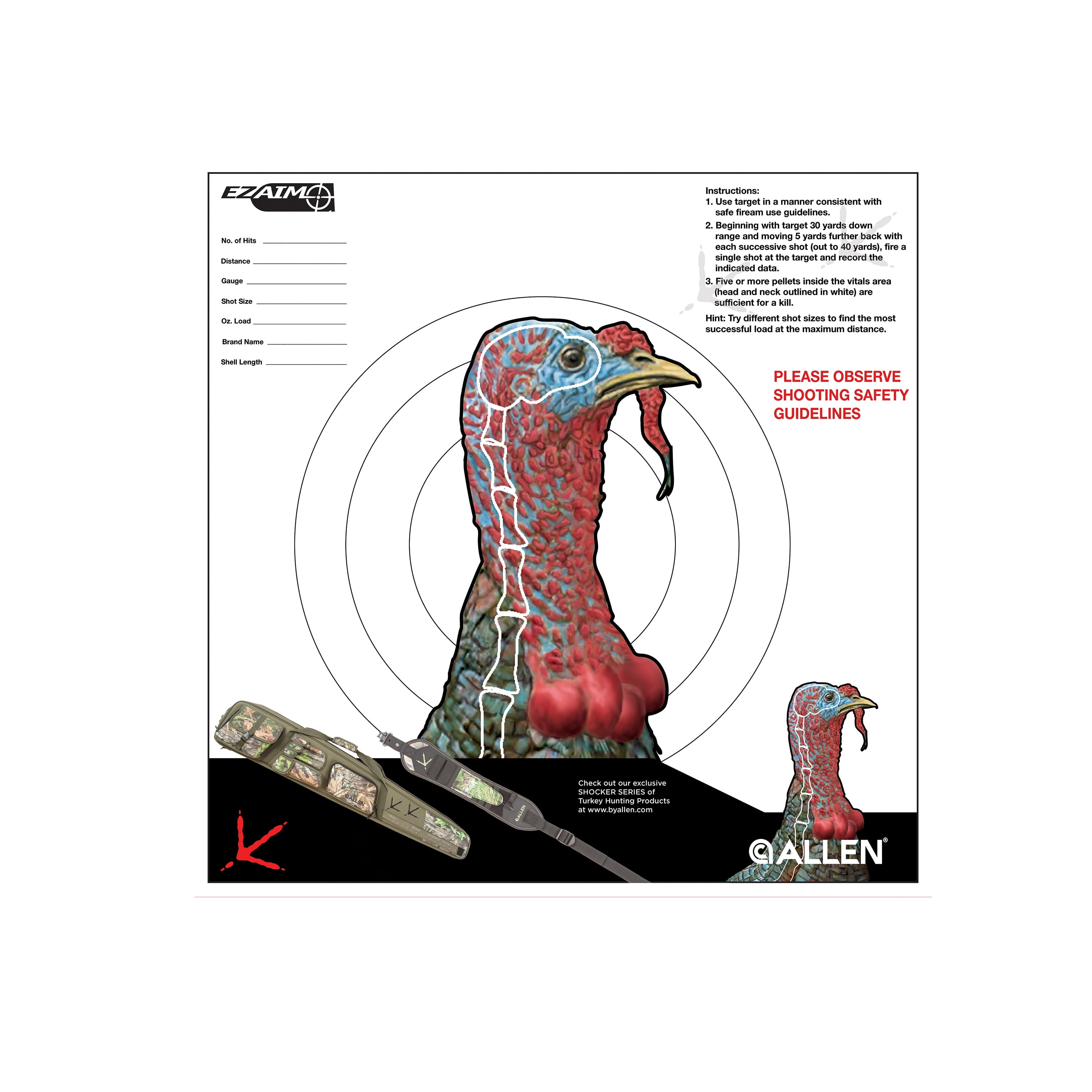 EZ-Aim™ Turkey Paper Target, 12" x 12", 6-Pack - Walmart.com