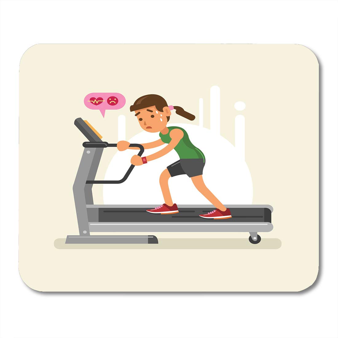 NUDECOR Sport Tired Exhausted Woman on Treadmill Exercise Weary ...