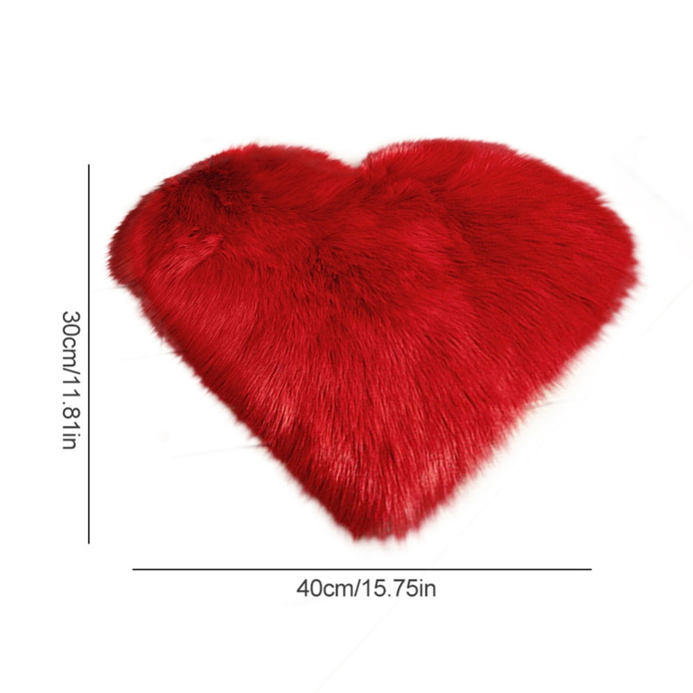 Shop Clearance! Small Heart Shape Rug Soft Long Plush Fluffy Shaggy ...