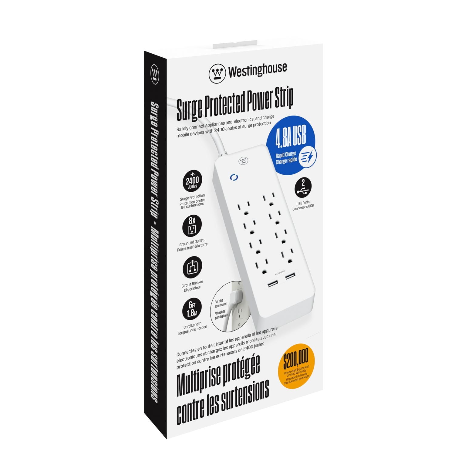 Westinghouse 8-Outlet USB Surge Protector, Westinghouse - Walmart.ca