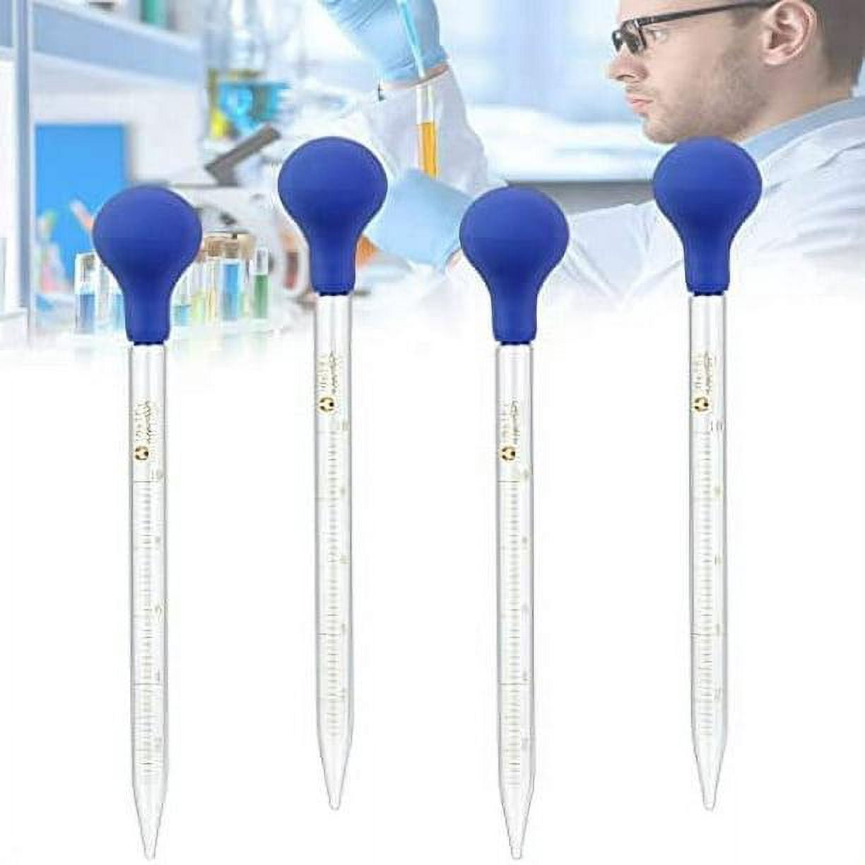 Pipeta de vidrio transparente de 4 piezas, Pipeta Realuetotas Graduada ...