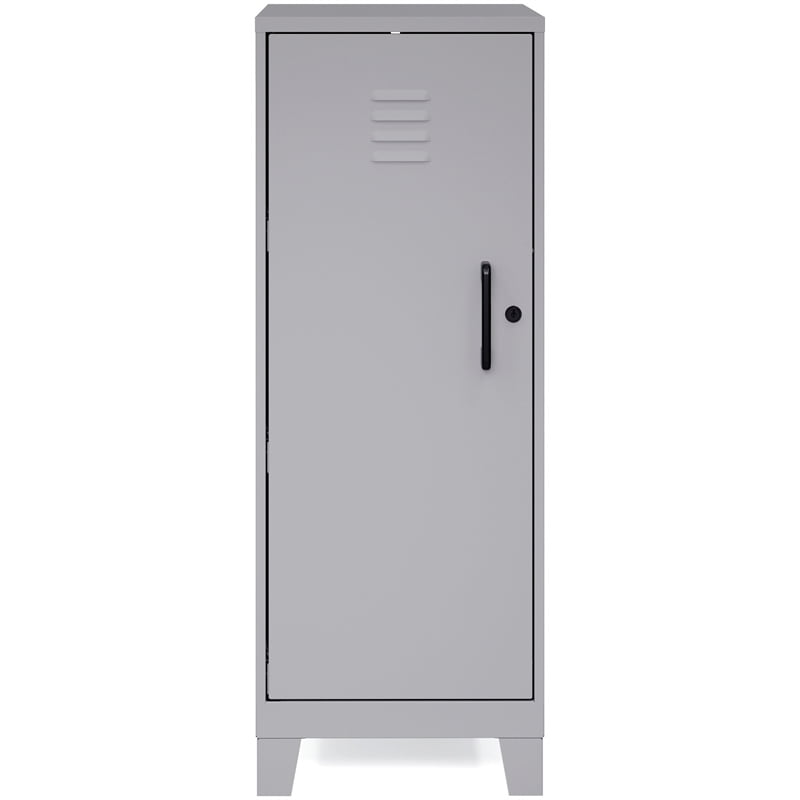 UrbanPro 42.5"H 3 Shelf Metal Storage Locker Cabinet in Arctic Silver ...