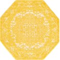 - Arlington Rug – 5 Ft Octagon Yellow Area Rug – Vintage Medallion ...
