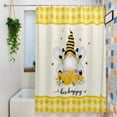 Bees Dwarf Shower Curtains for Bathroom, Daisy Honey Farm Yellow Plaid ...