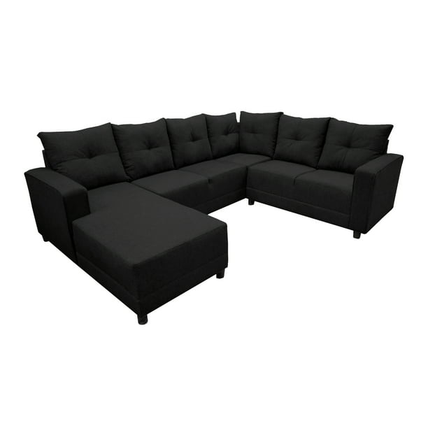 Sala Esquinera en U El Bazar Store Hera Negro 160x275x215 cm 4 Salas en ...
