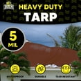 Boen Brown Large Multi-Purpose Tarp 9 ft x 12 ft, 5 Mil Thick, Rust-Proof Grommets Every 36 in ...