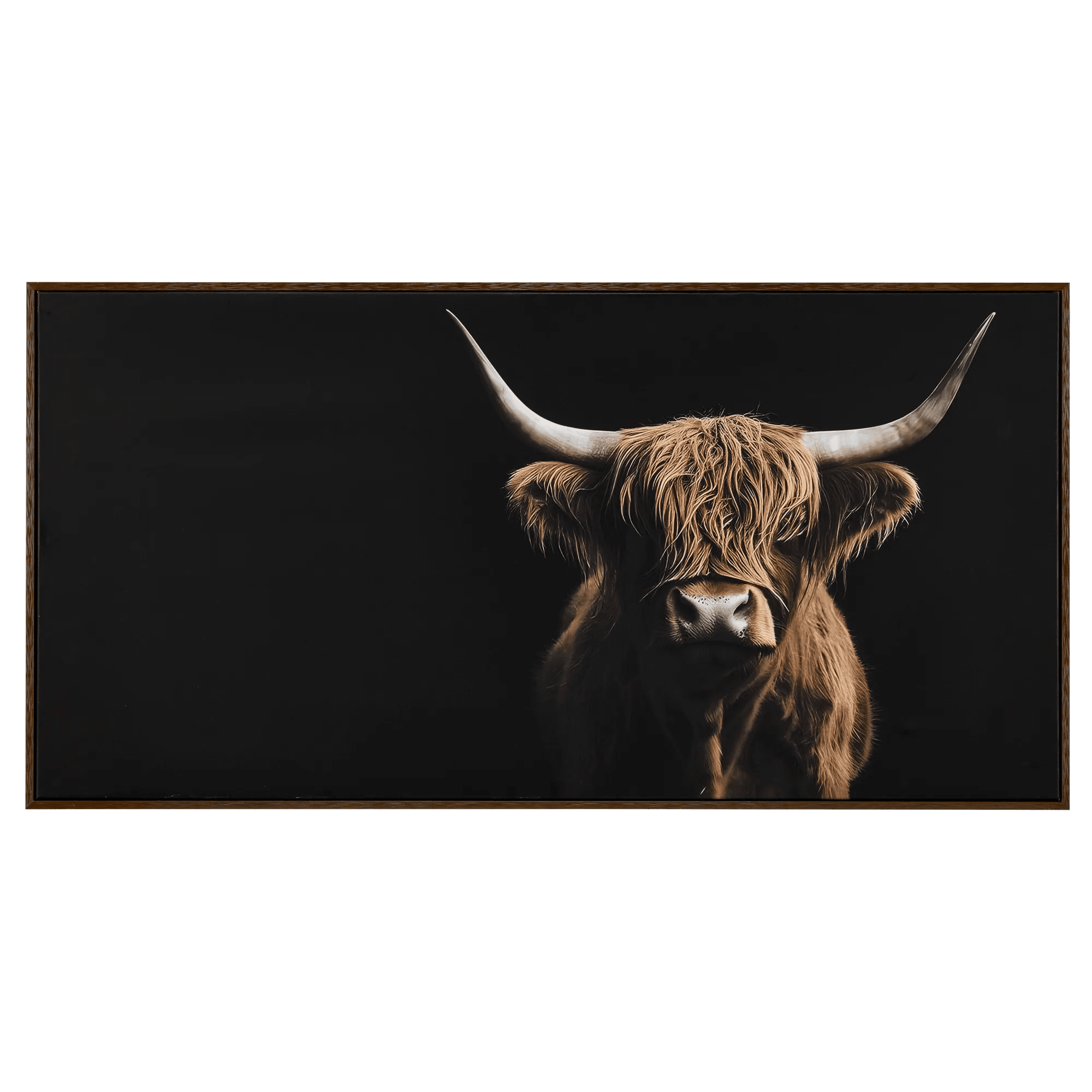 Click here for Bouclair Brown Highland Cow Profile Framed Canvas... prices