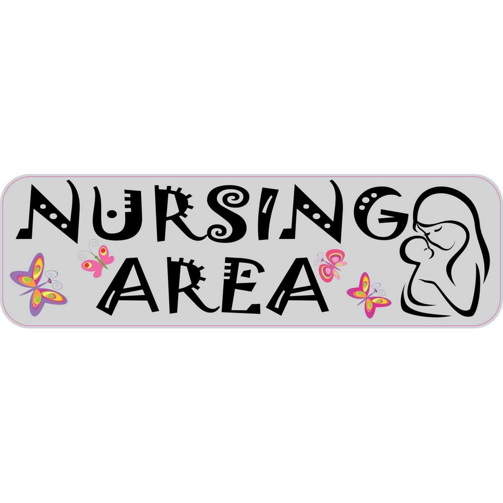 10in x 3in Gray Nursing Area Sticker Vinyl Mother Nursery Door Sign ...