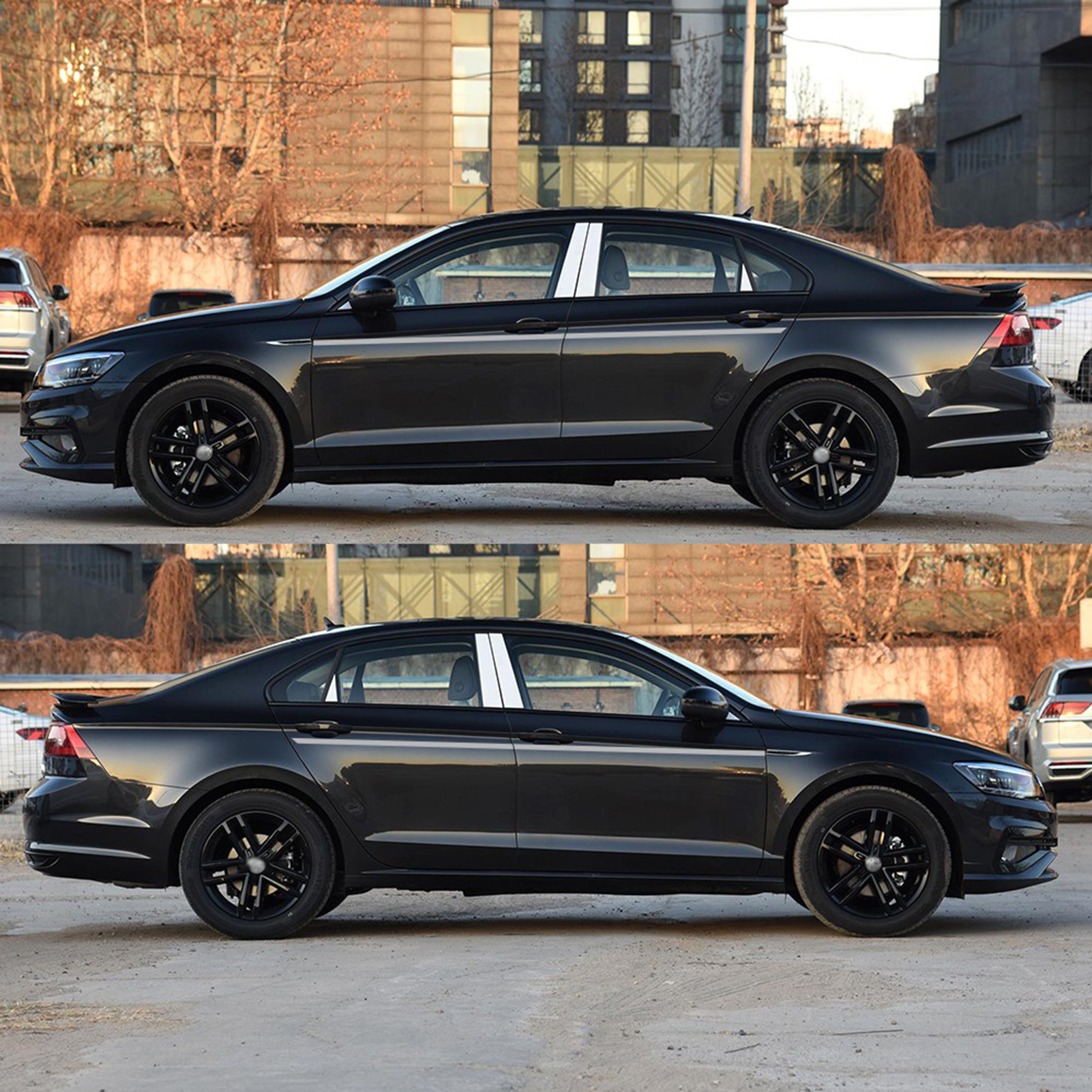 Buy 2PCS Car Door Side Skirt Sports Stickers Reflective Grey Car ...