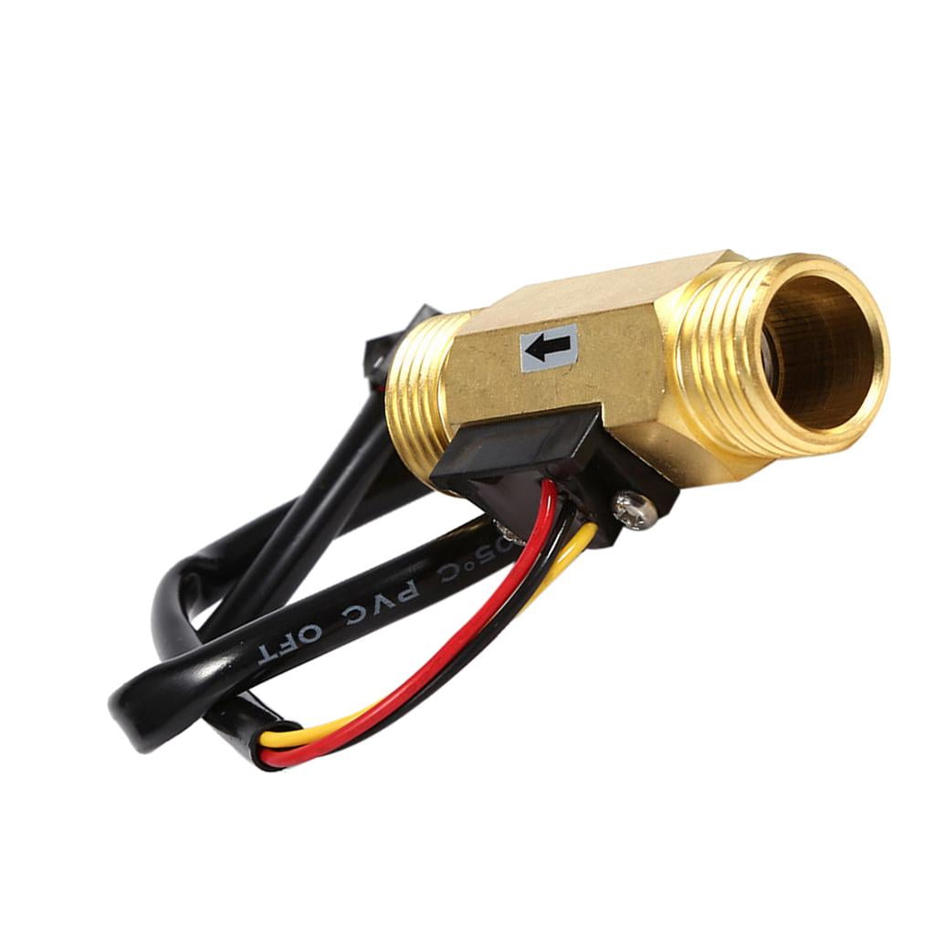 G1/2"""" Copper Hall Effect Liquid Water Flow Sensor Switch Flowmeter ...