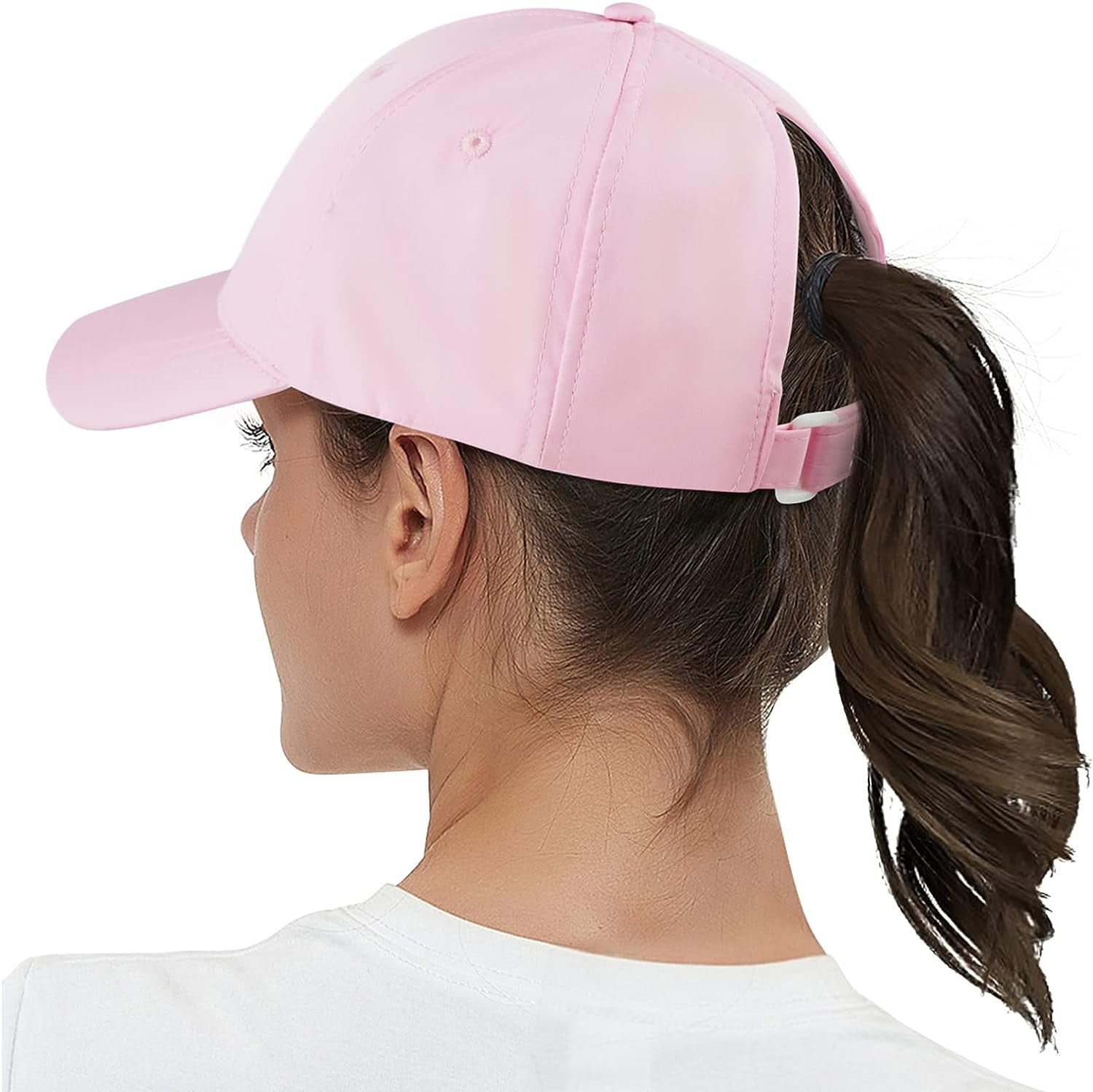 Muryobao Womens Ponytail Baseball Cap Adjustable High Messy Bun Ponycap ...