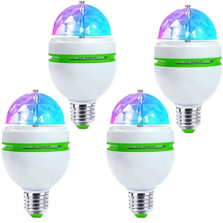 Disco Light Bulb Rotating E27, 4 Pack Rgb Color Rotating Party Led ...