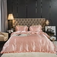Move Over Pink Ruffle Comforter Set Queen Satin Comforter Set Pink ...