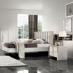 Silver Glam Bedroom Set 3pc Queen Bed LED Light Nightstands Set Modern ...