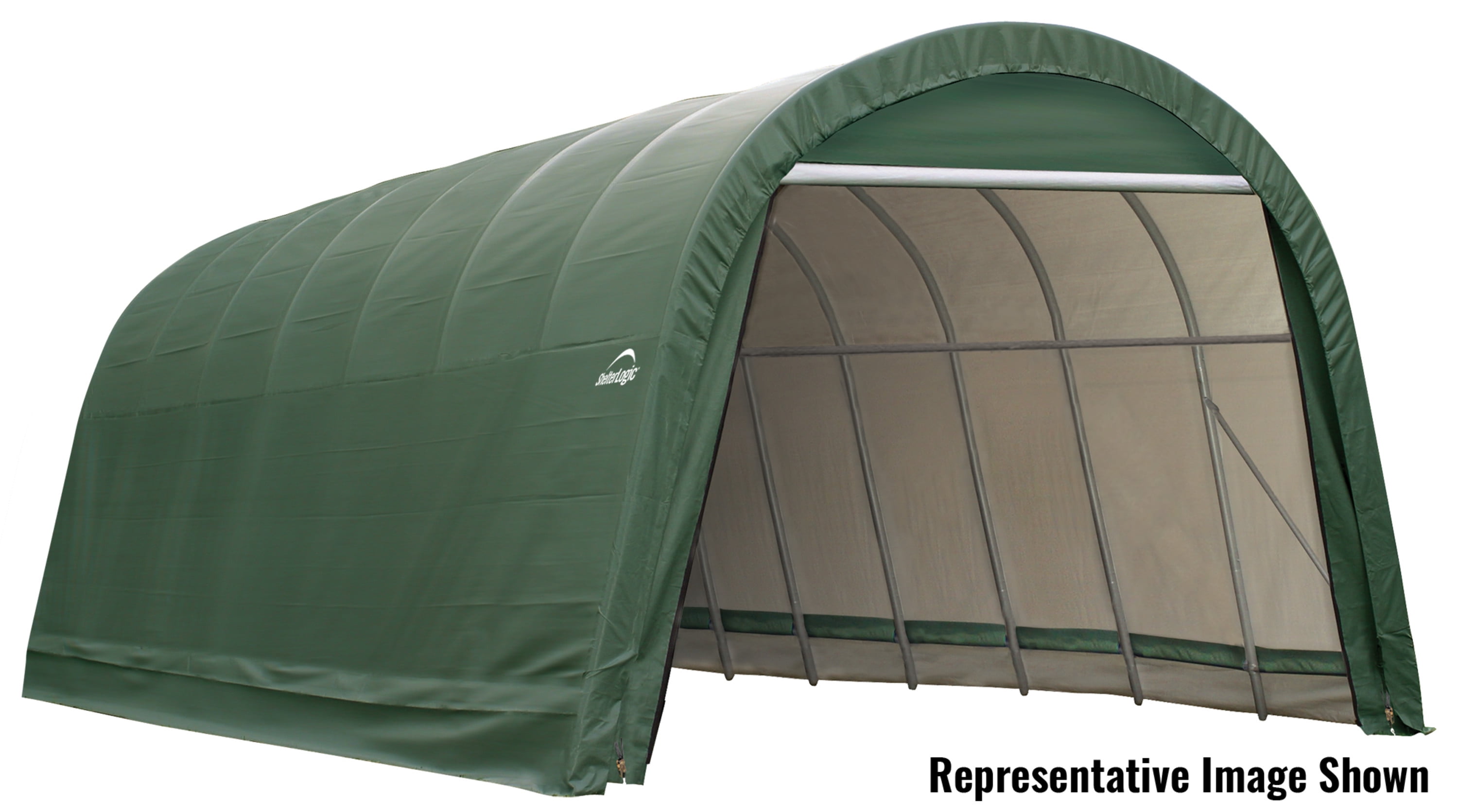 ShelterCoat 15 x 28 ft. Wind and Snow Rated Garage Round Green STD ...