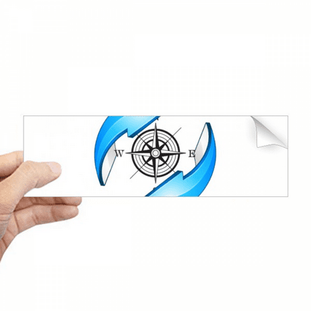 Compass Around North South Rectangle Bumper Sticker Notebook Window ...