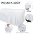 White Stretch Table Skirt for Rectangle Tables 48x24x30 Inches Pleated ...