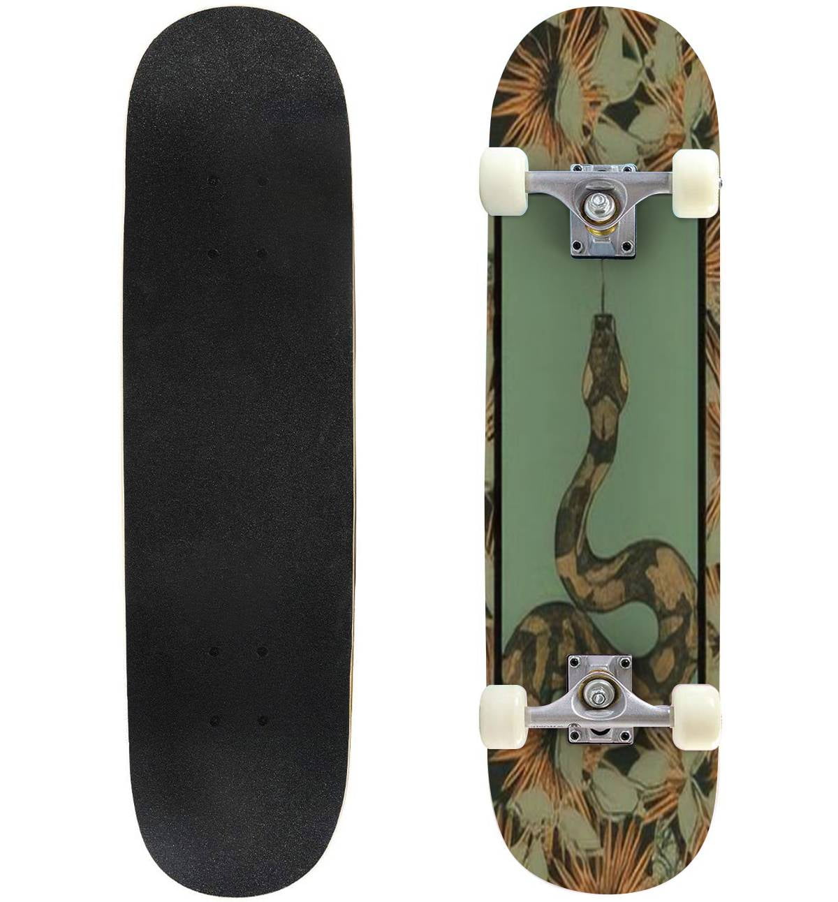 snake in frame on leaves Outdoor Skateboard Longboards 31"x8" Pro ...