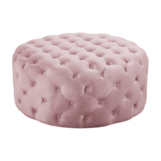 Meridian Furniture Inc Addison Round Tufted Ottoman/Bench - Walmart.com