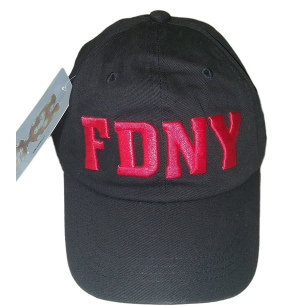 FDNY Baseball Hat Black Red 3d Embroidered Letters - Walmart.com ...