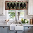 Boho Architecture Valance Curtain 1 Panel, Folk Twin Arches Black Sky ...