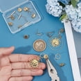 12Pcs 3 Style Brass Stud Earring Findings with Loop with 12Pcs Ear Nuts ...