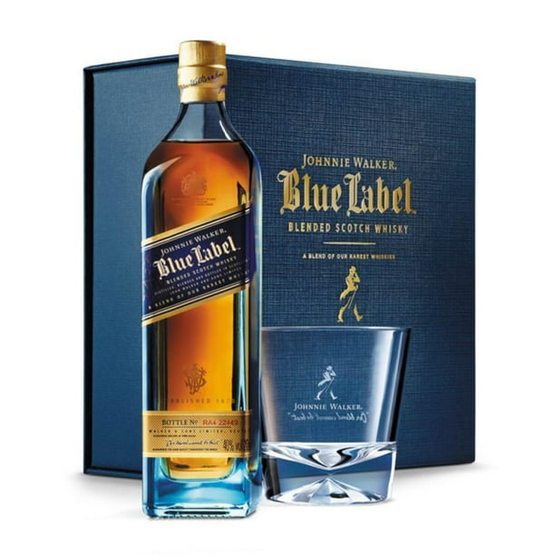 Pack de 6 Whisky Johnnie Walker Blue Label C/Vaso 200 ml | Walmart en línea