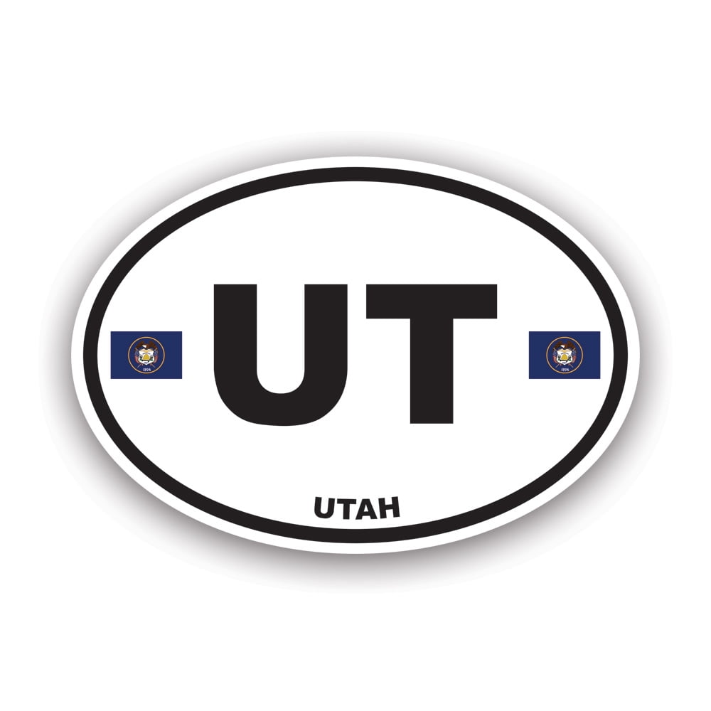 Utah Flag Oval Sticker Decal - Self Adhesive Vinyl - Weatherproof ...