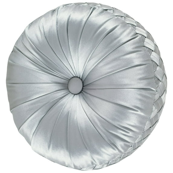 Saranda Satin Quilted Tufted Round Throw Pillow by Five Queens Court ...