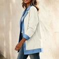 APEXFWDT Womens Casual Jackets Patchwork Denim Notch Lapel Jacket ...