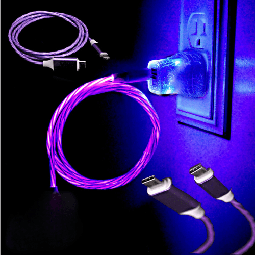 LYTECORDZ - TYPE C to TYPE C Light Up LED Phone Charging Cable WITH ...