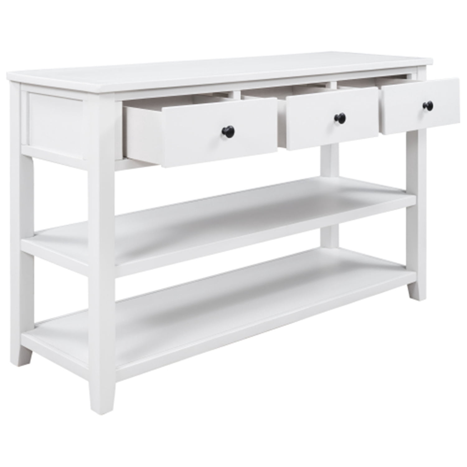 Modern Design Console Table with Storage Drawers and Shelves, Multi ...