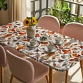 Abstract Flower Fitted Rectangle Tablecloth 24" x 36" Retro Red Brown ...