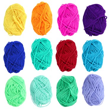 Craftbud (24pc) Crochet Yarn, Multi-Colored Acrylic Hand Knitting Yarn ...