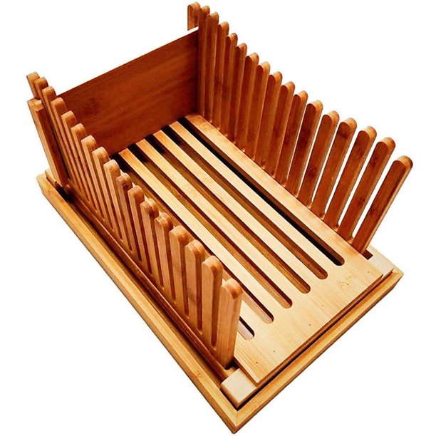Bamboo Bread Guide Bagel Cutter Homemade Bread loaf Cutting Wooden Tray ...
