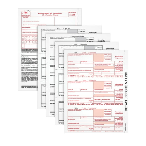 Office Depot 2025 1099-NEC Tax Forms, 4-Part Carbonless, 50 Recipient ...