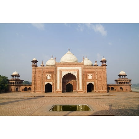 India, Next to Taj Mahal; Agra, Taj Mosque in Brown Stone Poster Print ...