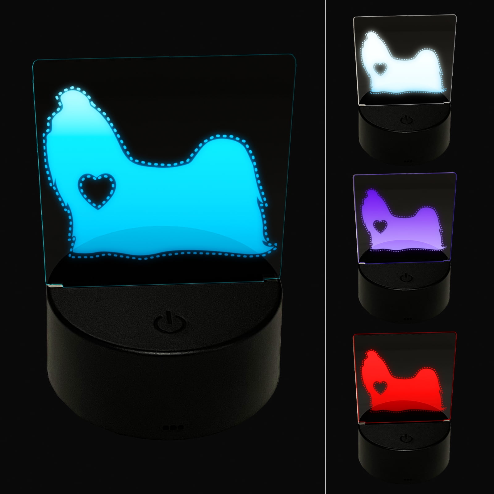 Shih Tzu Dog with Heart LED Night Light Sign 3D Illusion Desk ...