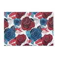 BZSMCE Red and Blue Rose Pattern Pattern 2-Piece Non-Slip Absorbent ...