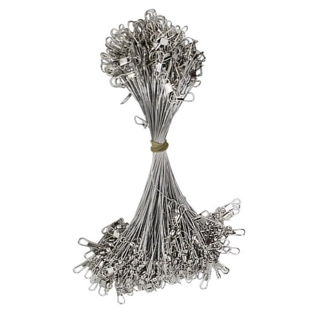 Dalazy 100 Pieces Anti Bite Steel Wire Swivels with Fshing 15cm Leaders ...