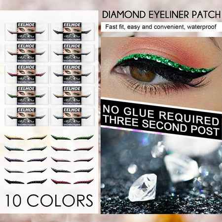 Diamond Eyeliner Stickers Reusable Waterproof Eyelid Line Stick Makeup ...