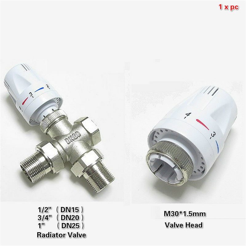 Thermostat radiator control valve 3 way brass tees 1/2" 3/4" 1" BSP PPR ...